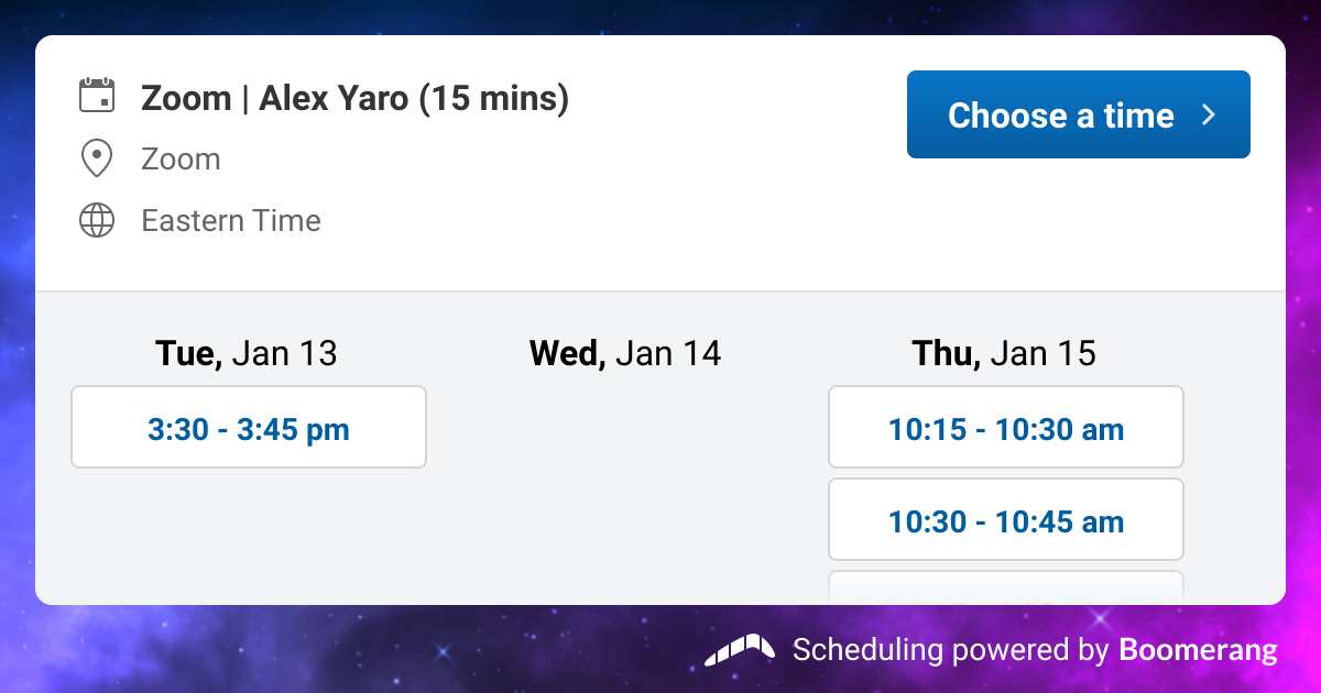 Meet with Alex Yaroslavsky | Boomerang